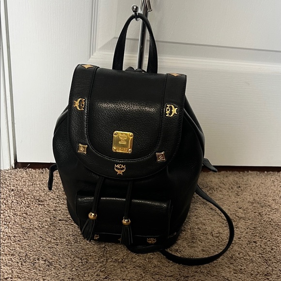 MCM | Bags | 326 Mcm Black Leather Backpack Mini | Poshmark